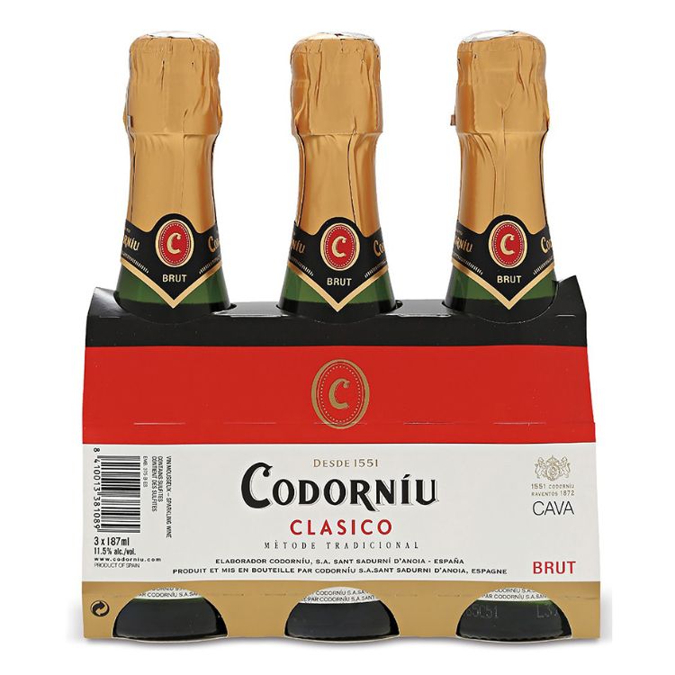 Codorniu Cava Brut - 187ml x 3 – Liquor Freight