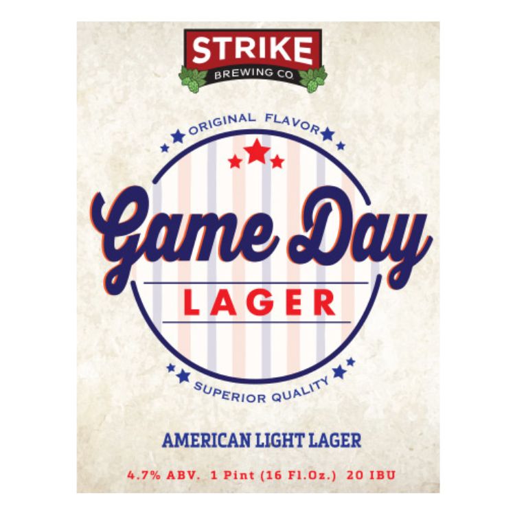 Strike Brewing "Game Day" Lager - 16oz x 4 – Liquor Freight