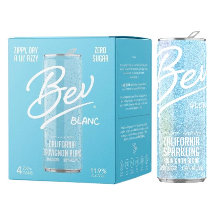 Bev Glow California Sparkling White - 250ml x 4 – Liquor Freight