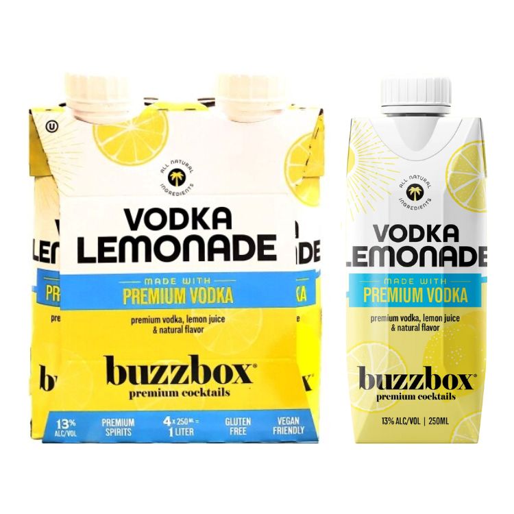 Buzzbox Vodka Lemonade Cocktail - 250ml x 4 – Liquor Freight