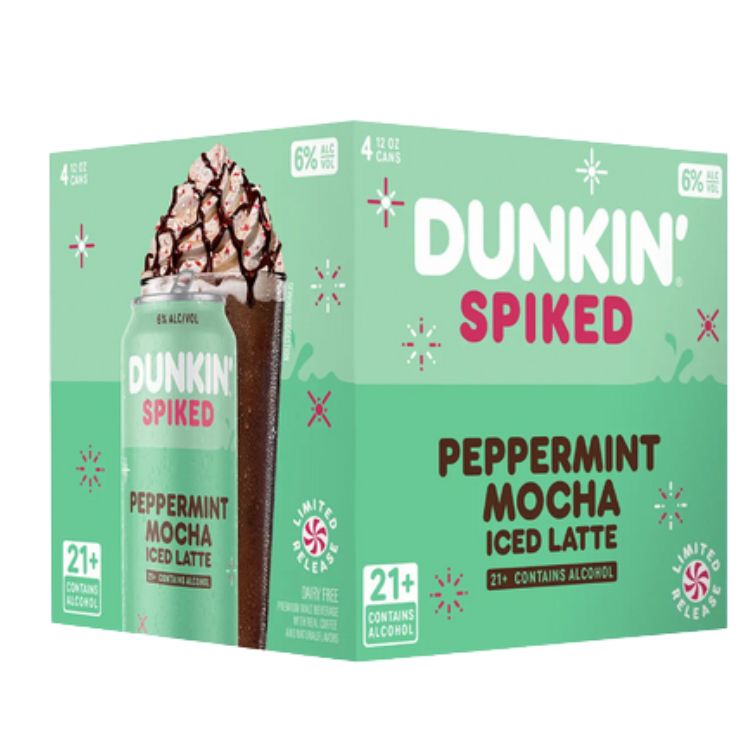 Dunkin Spiked Peppermint Mocha Iced Latte - 4x12oz Cans – Liquor Freight