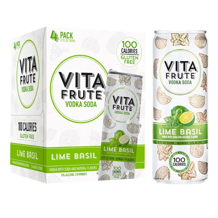 Vita Frute Lime Basil Vodka Soda - 12oz x 4 – Liquor Freight