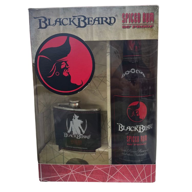 Blackbeard Spiced Rum Gift Set With Flask - 750ml – Liquor Freight