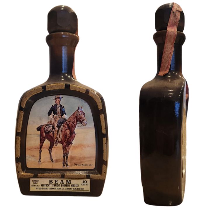Jim Beam Decanter 10 Year Remington's The Cowboy 1979 Bourbon Whiskey ...